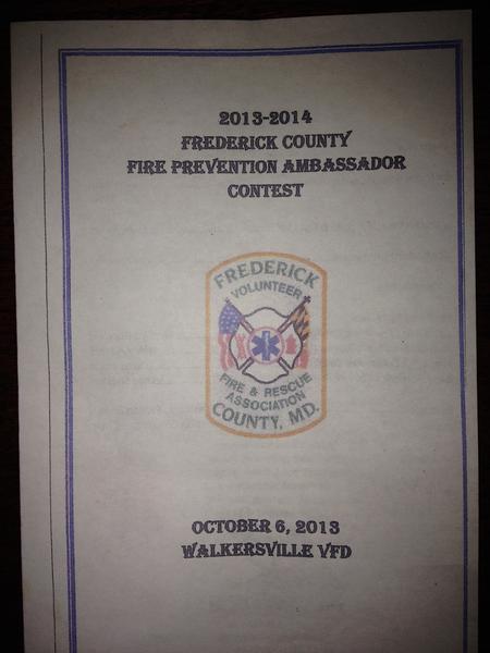 2013-2014 Frederick County Fire Prevention Ambassador Contest - United ...